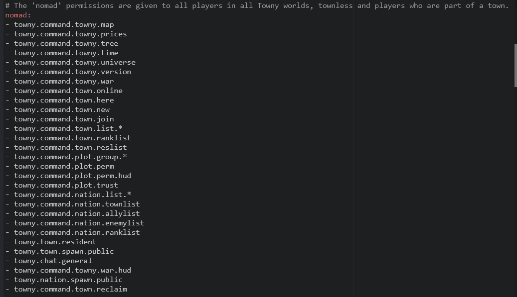 Set nodes to false in Townyperms.yml · Issue #5879 · TownyAdvanced/Towny · GitHub