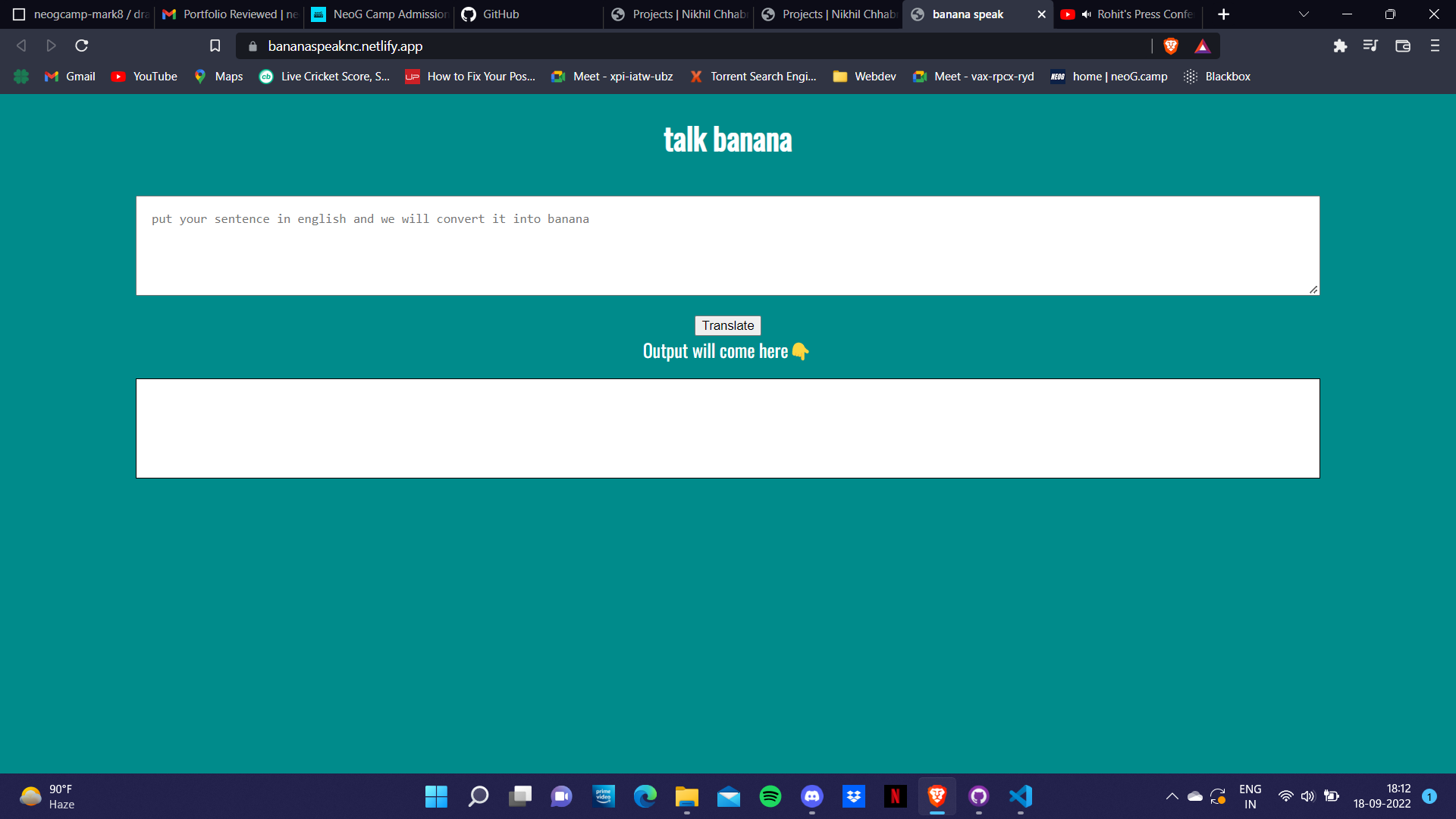 GitHub - procrastinatedbread/neogcamp-bananaspeak: Lesson 4: VanillaJS for beginners