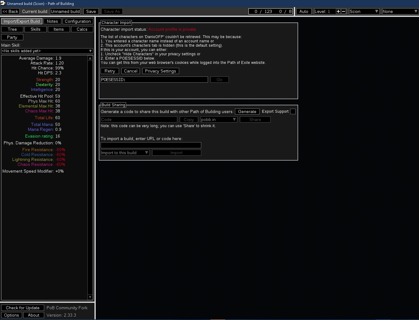 Importing character: Account profile is private, but it isn't. · Issue #6523 ...