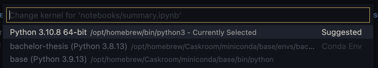 Kernel selection: Can't find (conda) environments · Issue #1298 · VSCodium/vscodium · GitHub