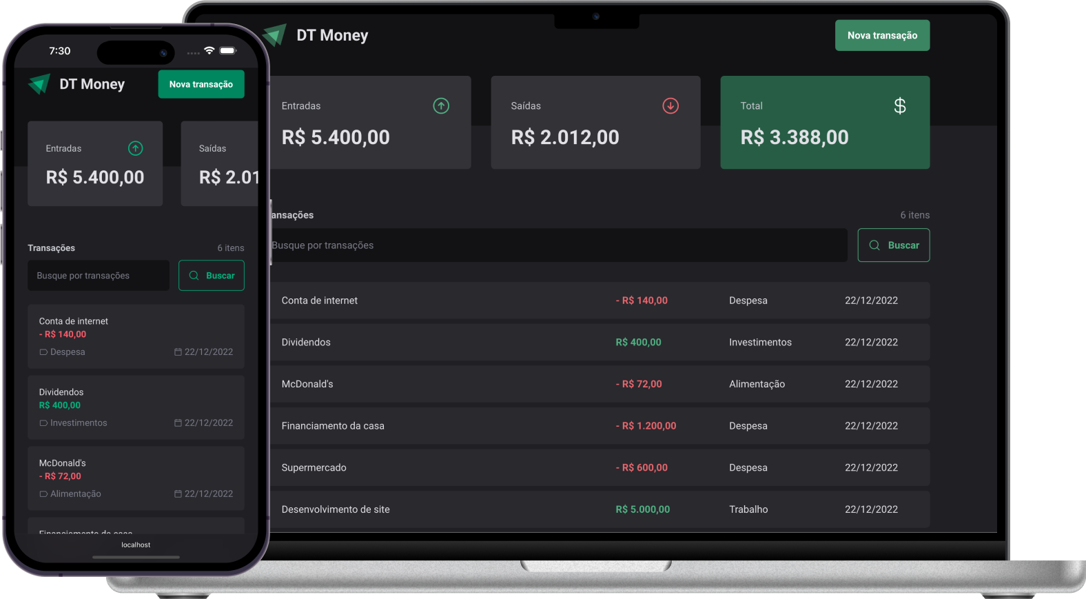 GitHub - CtsLucas/Ignite-dt-money: Projeto desenvolvido durante o 3º modulo do curso de React da ...
