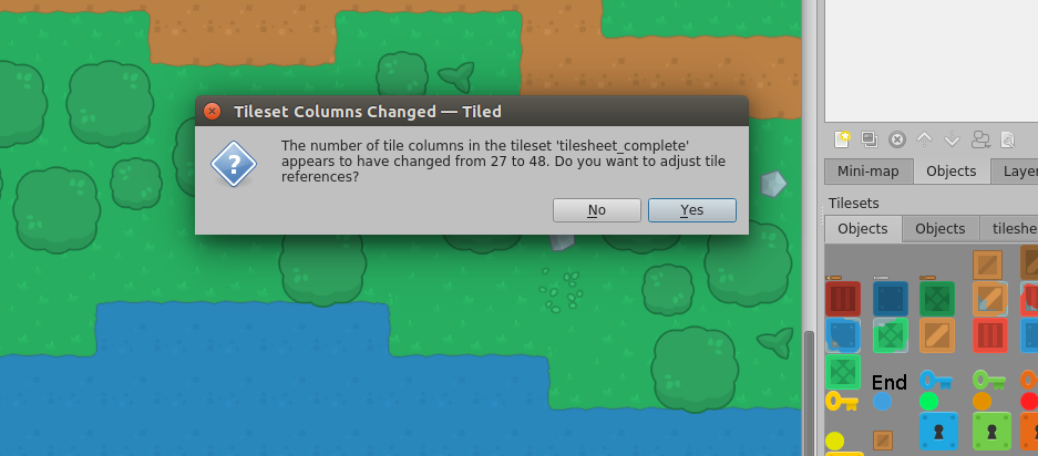 Tileset columns changed - Apply choice & ask once · Issue #1786 · mapeditor/tiled · GitHub