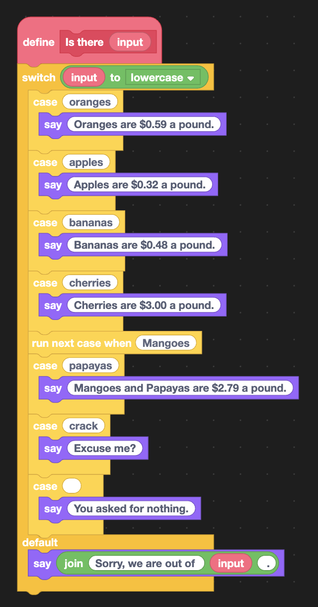 Switch case blocks · Issue #1092 · TurboWarp/extensions · GitHub