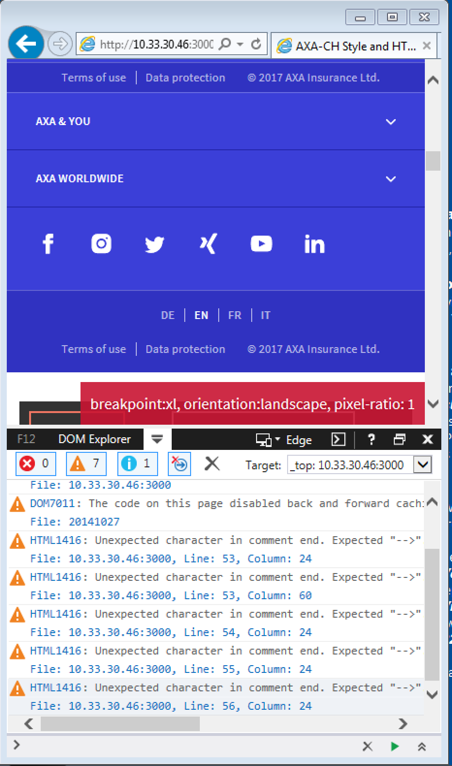 Ie Footer Links Mobile Interaction Not Working · Issue 72 · Axa Ch Webhub Cloudpattern Library 