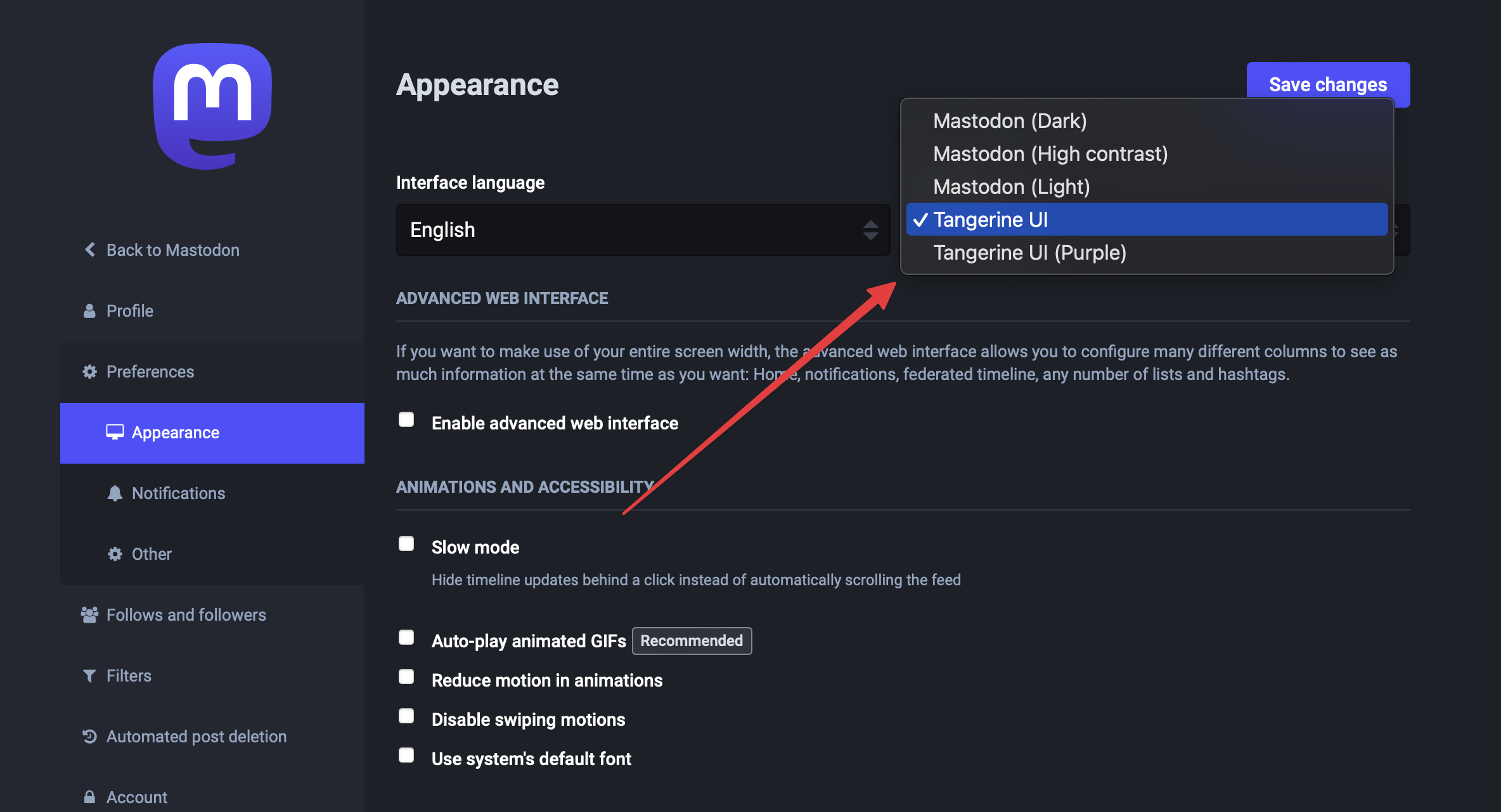 GitHub - nileane/TangerineUI-for-Mastodon: A Tangerine redesign for Mastodon's Web UI. 🍊🐘