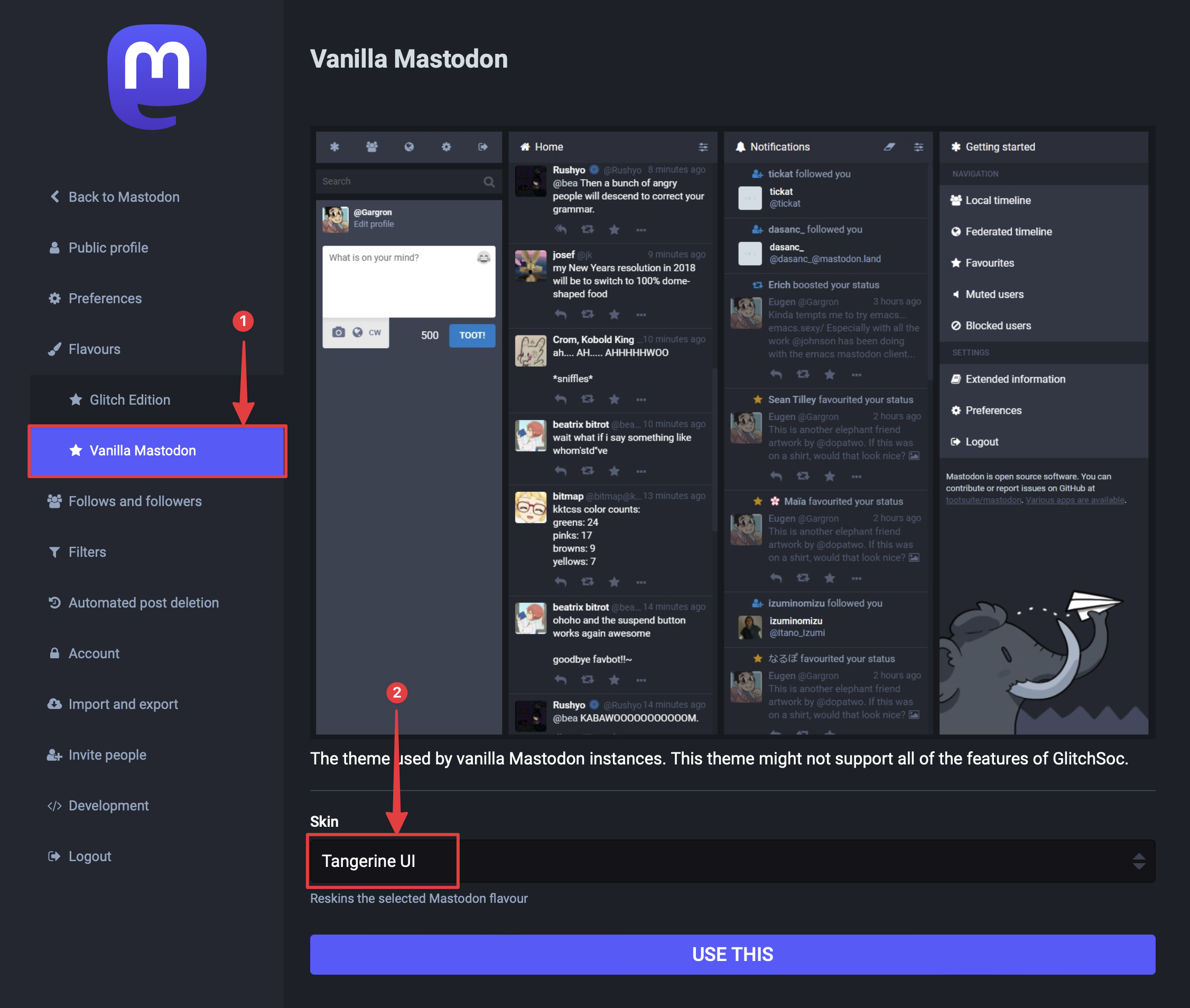 GitHub - nileane/TangerineUI-for-Mastodon: A Tangerine redesign for Mastodon's Web UI. 🍊🐘