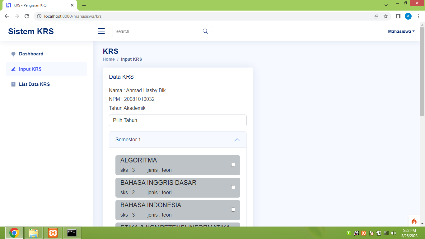 GitHub - AhmadHasbyBik/Aplikasi_Pengisian_KRS.CI4: Mahasiswa dan Admin Page