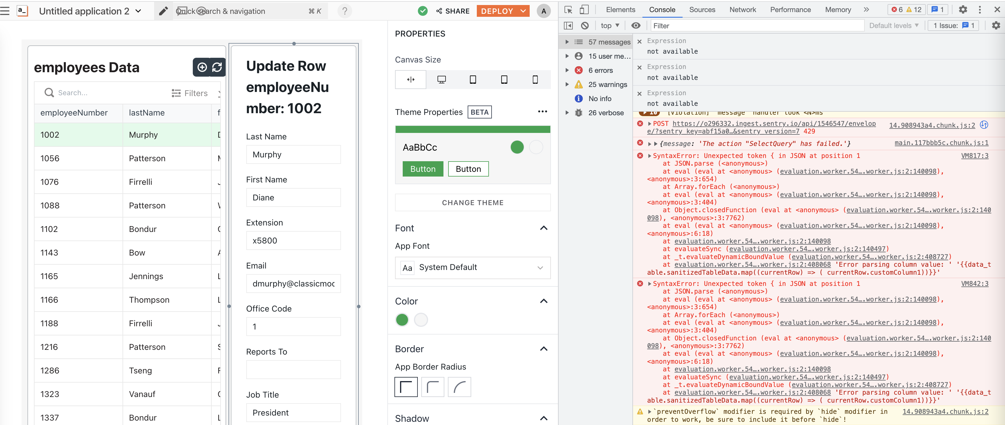 [Bug]: Multiple 'Error parsing column value' in Console · Issue #14104 · appsmithorg/appsmith ...
