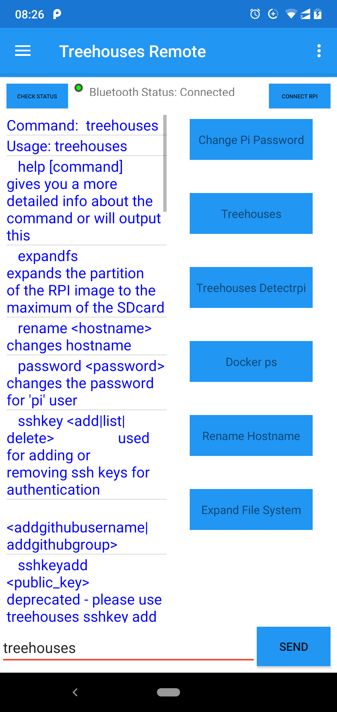 Clear command input field after clicking send button · Issue #198 · treehouses/remote · GitHub