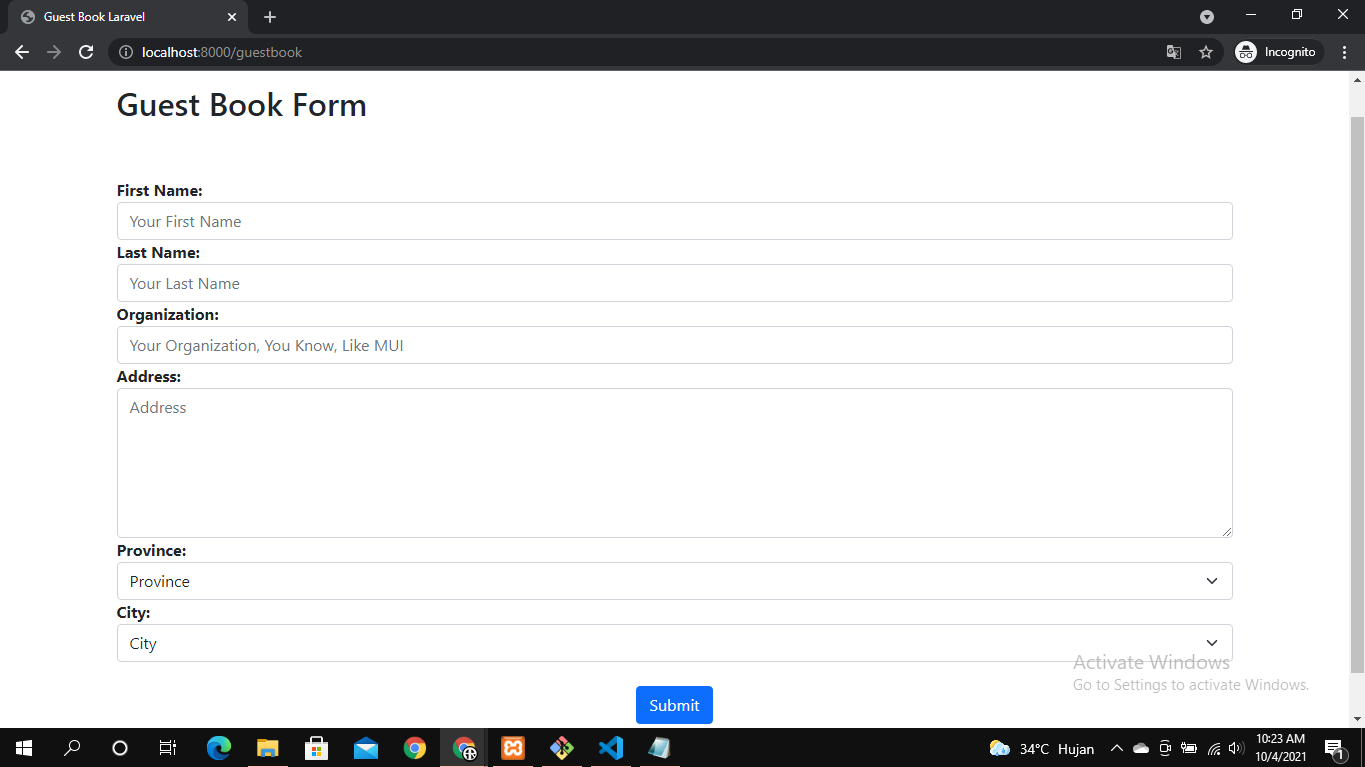 GitHub - atmakarimang/myguestbook: Simple Guest Book Site Made With Laravel 8