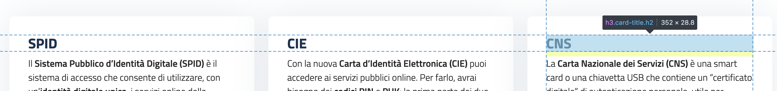[v2] COS'È L'ANAGRAFE: dimensione font Accedi, CNS · Issue #60 · teamdigitale/anagrafenazionale ...