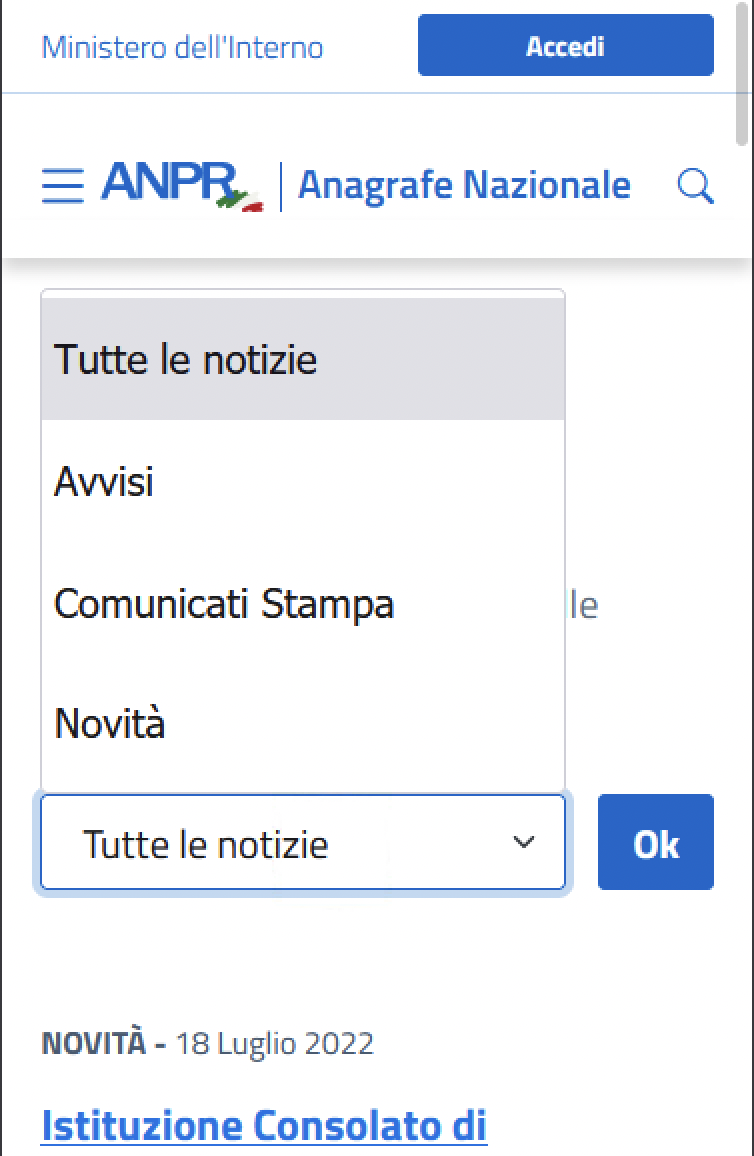 [WP] NOTIZIE: il filtro Novità mostra anche gli avvisi, colore select non accessibile · Issue ...
