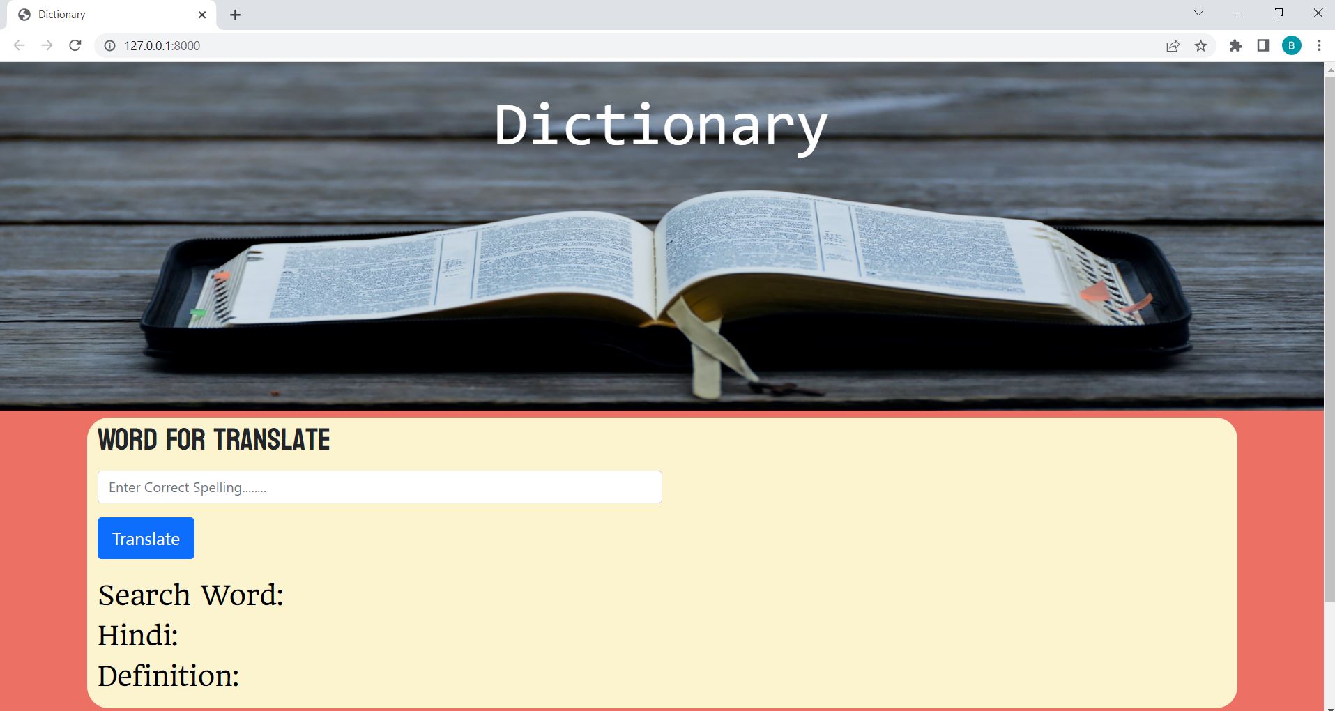 GitHub - Bipul-Dubey/MyDictionary: Simple Dictionary With Django & API