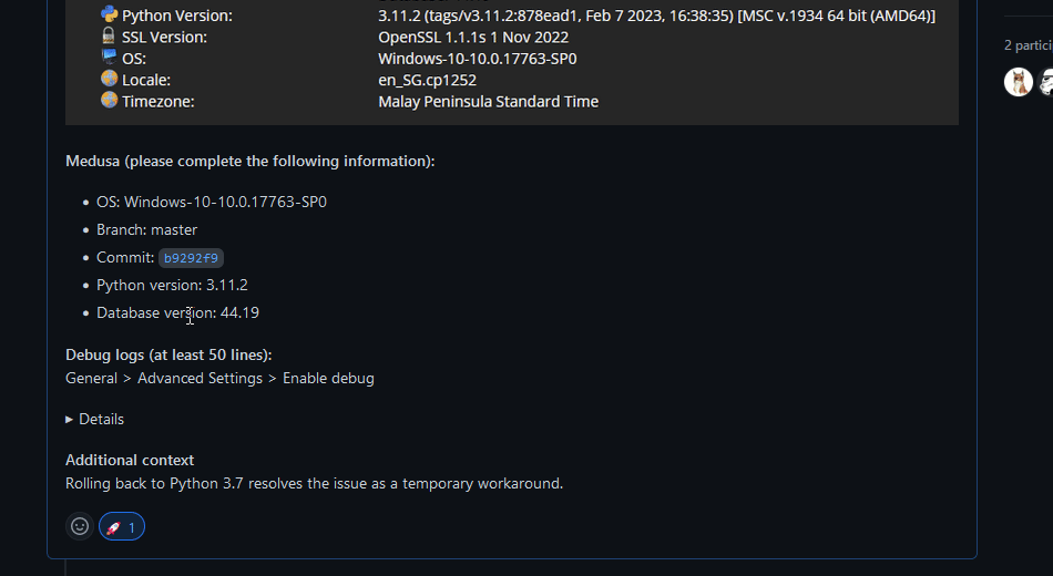 After upgrading to Python 3.11.2, Medusa is unable to snatch an episode from NZB server · Issue ...