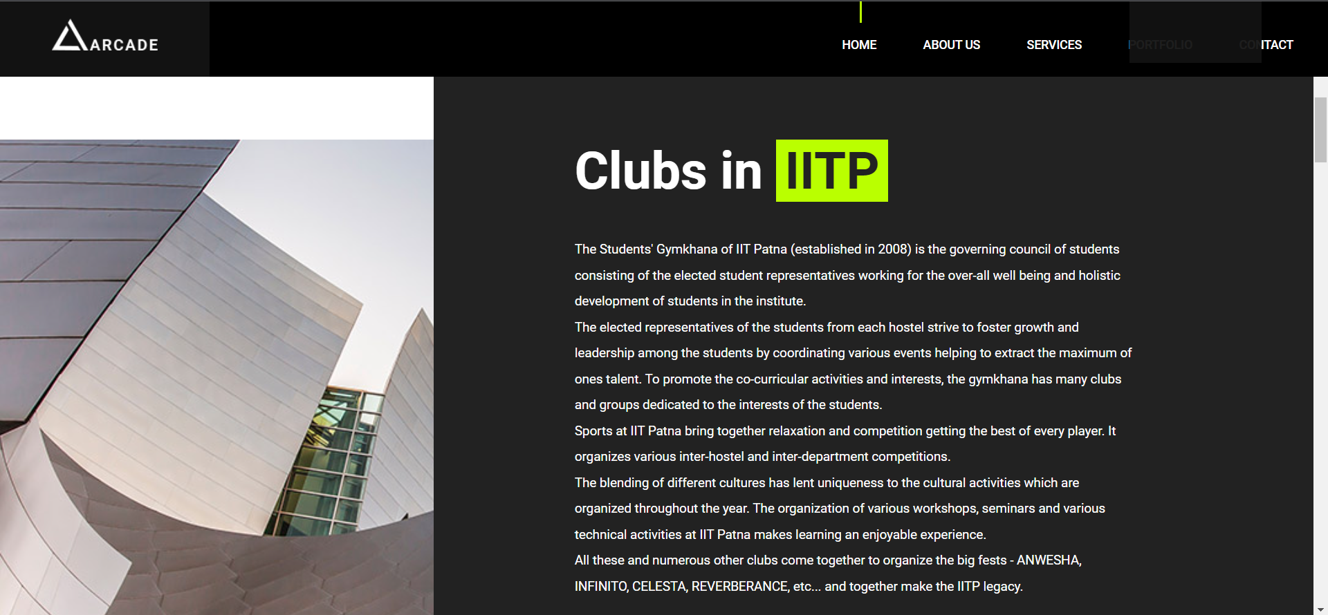 Change the about section of the page · Issue #8 · aritroCoder/IITP-Gymkhana · GitHub