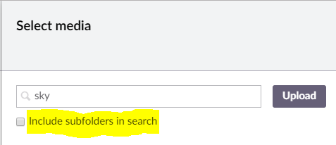 Media Picker "include subfolders in search" label does not toggle checkbox · Issue #5356 ...