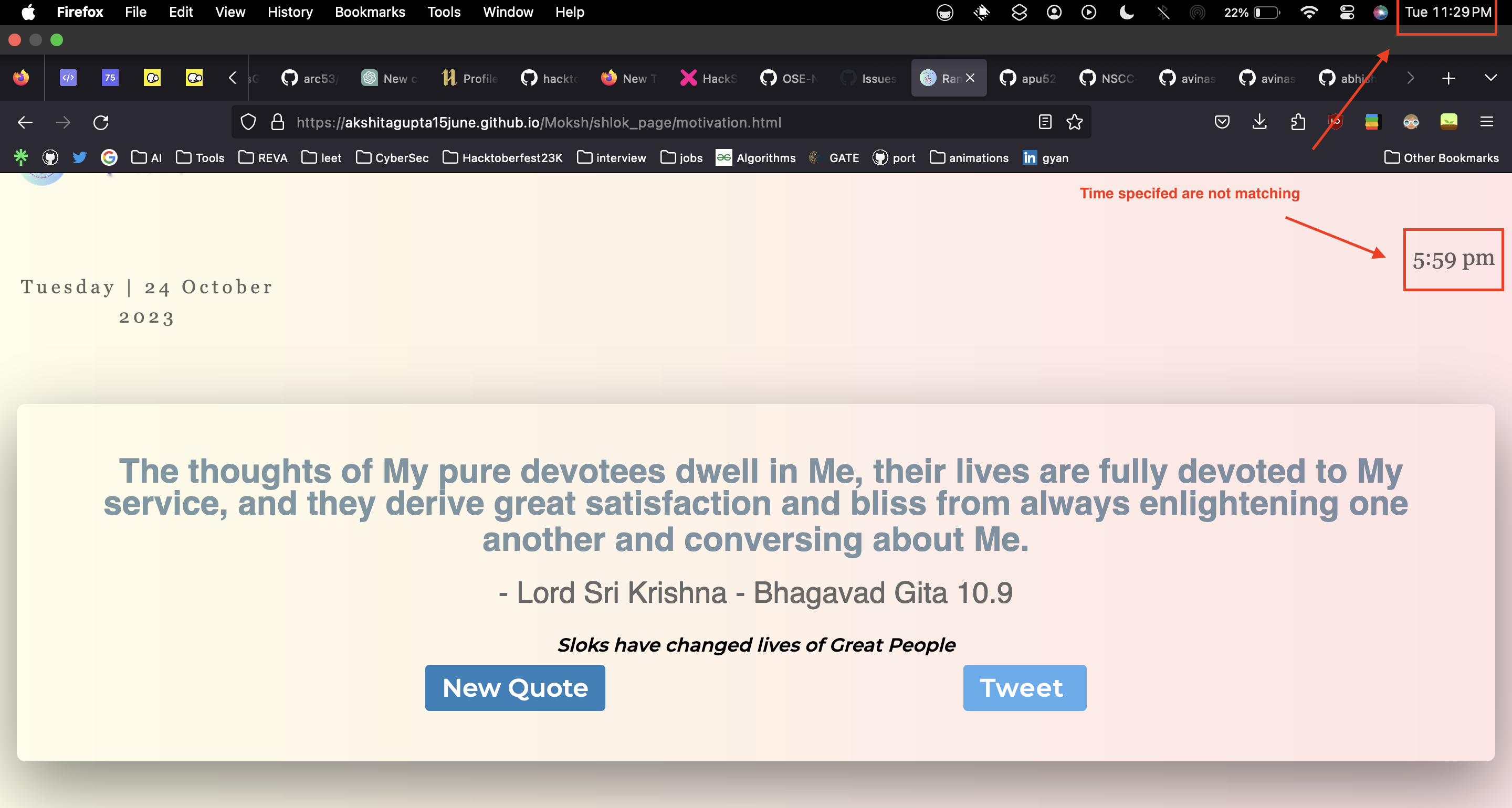 [BUG] Incorrect Time Display in motivation.html · Issue #1398 · akshitagupta15june/Moksh · GitHub