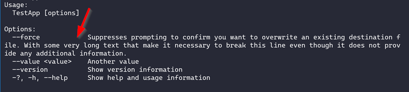 Help text aligning not working for custom IConsole · Issue #1184 · dotnet/command-line-api · GitHub
