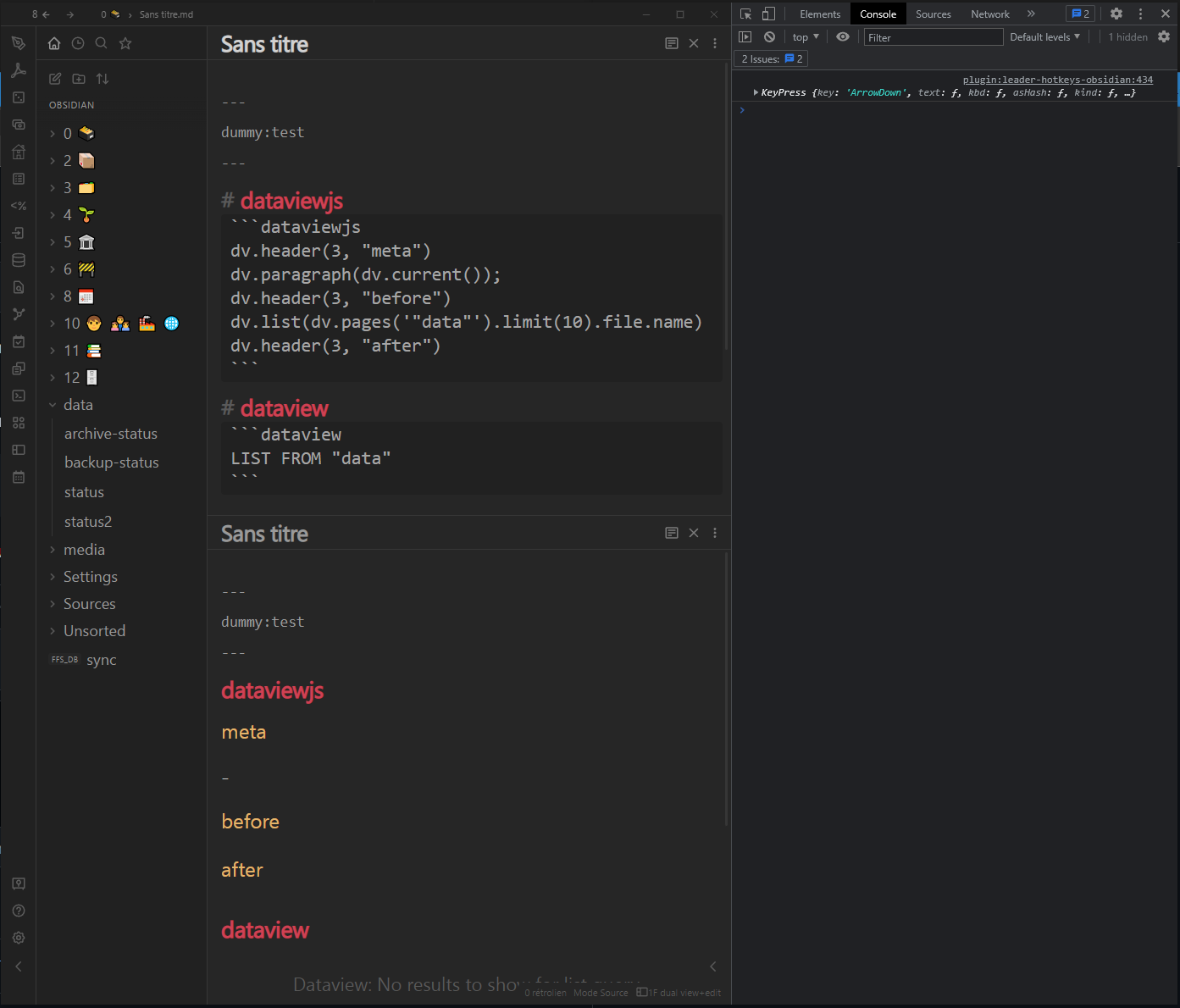 Dataview returns no results for certain folders · Issue #910 ...