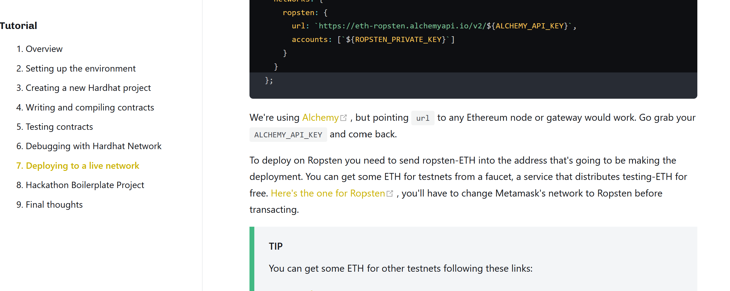Tutorial links to depleted Ropsten faucet · Issue #2533 · NomicFoundation/hardhat · GitHub