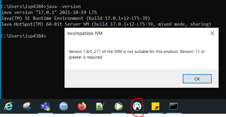 Incompatible JVM error on startup. · Issue #15213 · dbeaver/dbeaver · GitHub