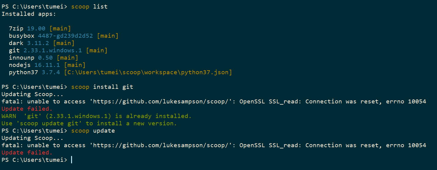 scoop update失败 · Issue #1473 · neolee/pilot · GitHub