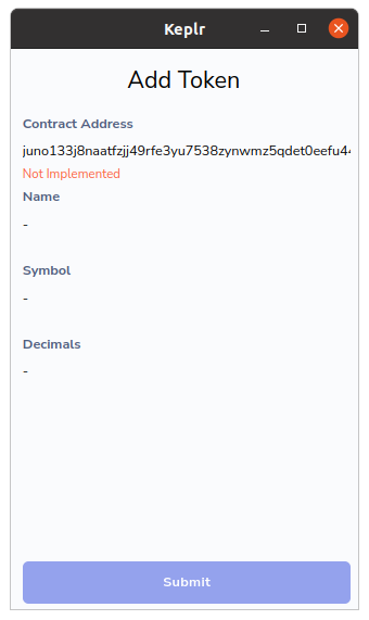Adding CW20 Token -> Not Implemented · Issue #351 · chainapsis/keplr-wallet · GitHub