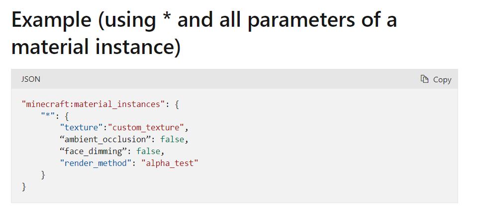 Code highlighting incomplete on `minecraft:material_instances` · Issue ...