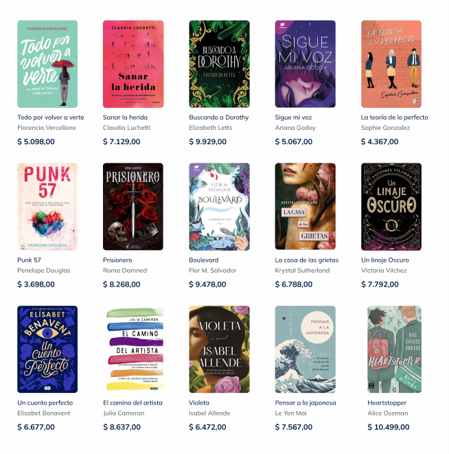 US43 Como usuario quiero ver, y navegar por, las distintas categorías y géneros de libros ...