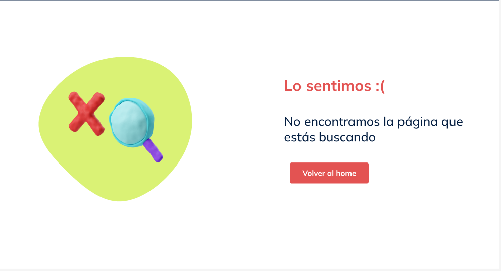 US135 Como usuario quiero visualizar diseño de una pagina de error cuando la ruta no existe ...