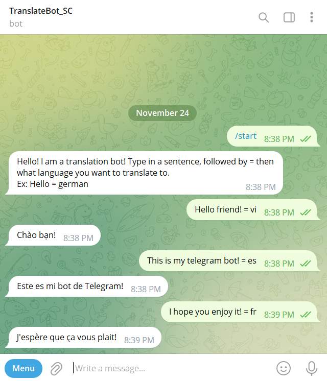 GitHub - aaronle03/Telegram-Translation-Bot: Telegram Translation Bot using Google Translation API