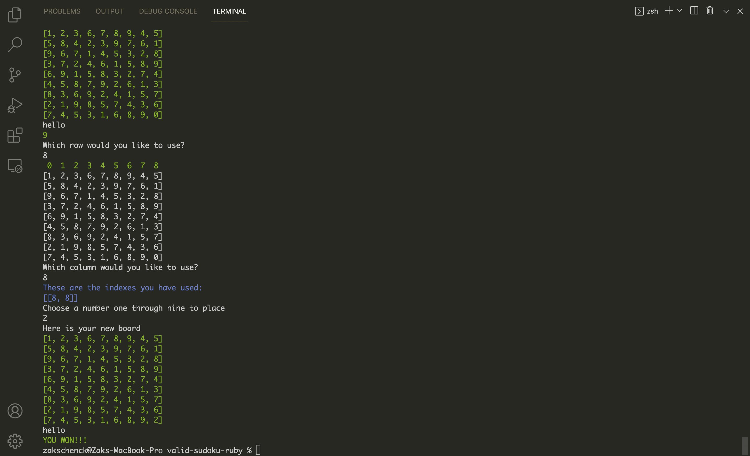 GitHub - ZakSchenck/Sudoku-Game-Ruby