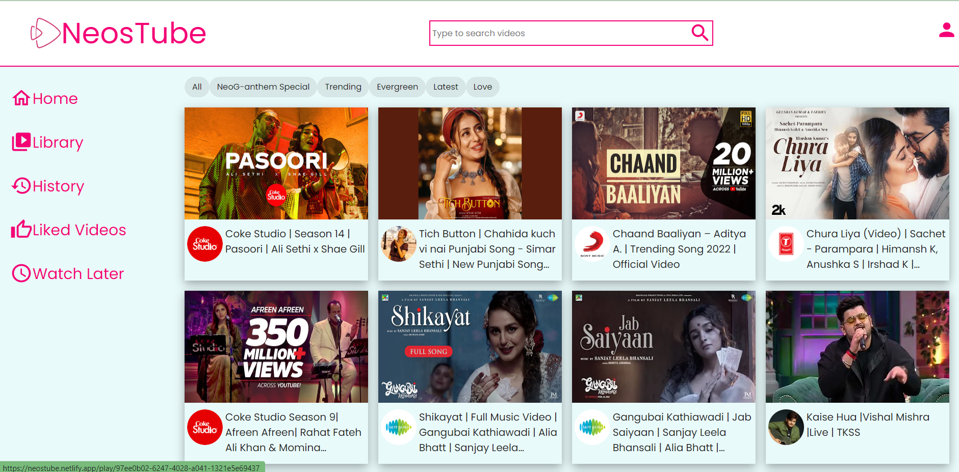 GitHub - Shubhamkr2610/neos-tube: Neos-Tube is video library Project like Youtube. You can ...
