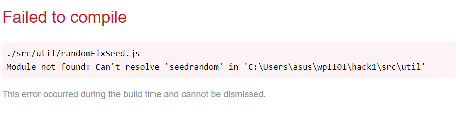 無法compile Cant Resolve Seedrandom · Issue 9 · Ntuee