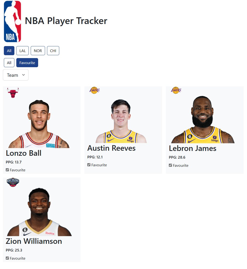 GitHub - wwaihoe/NBA-player-tracker-app: Simple favourite NBA player ...