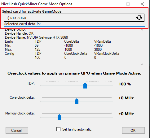 [FEATURE] Selecting graphics card to use on GameMode · Issue #376 · nicehash/NiceHashQuickMiner ...
