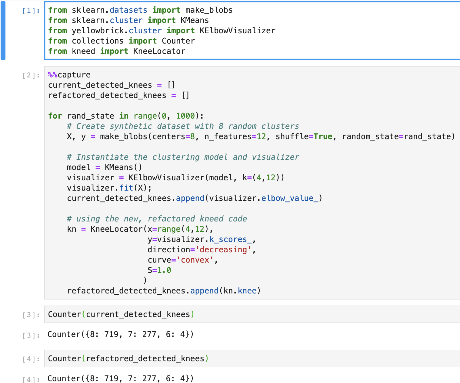 Incorporate kneed refactor in utils/kneed.py · Issue #931 · DistrictDataLabs/yellowbrick · GitHub