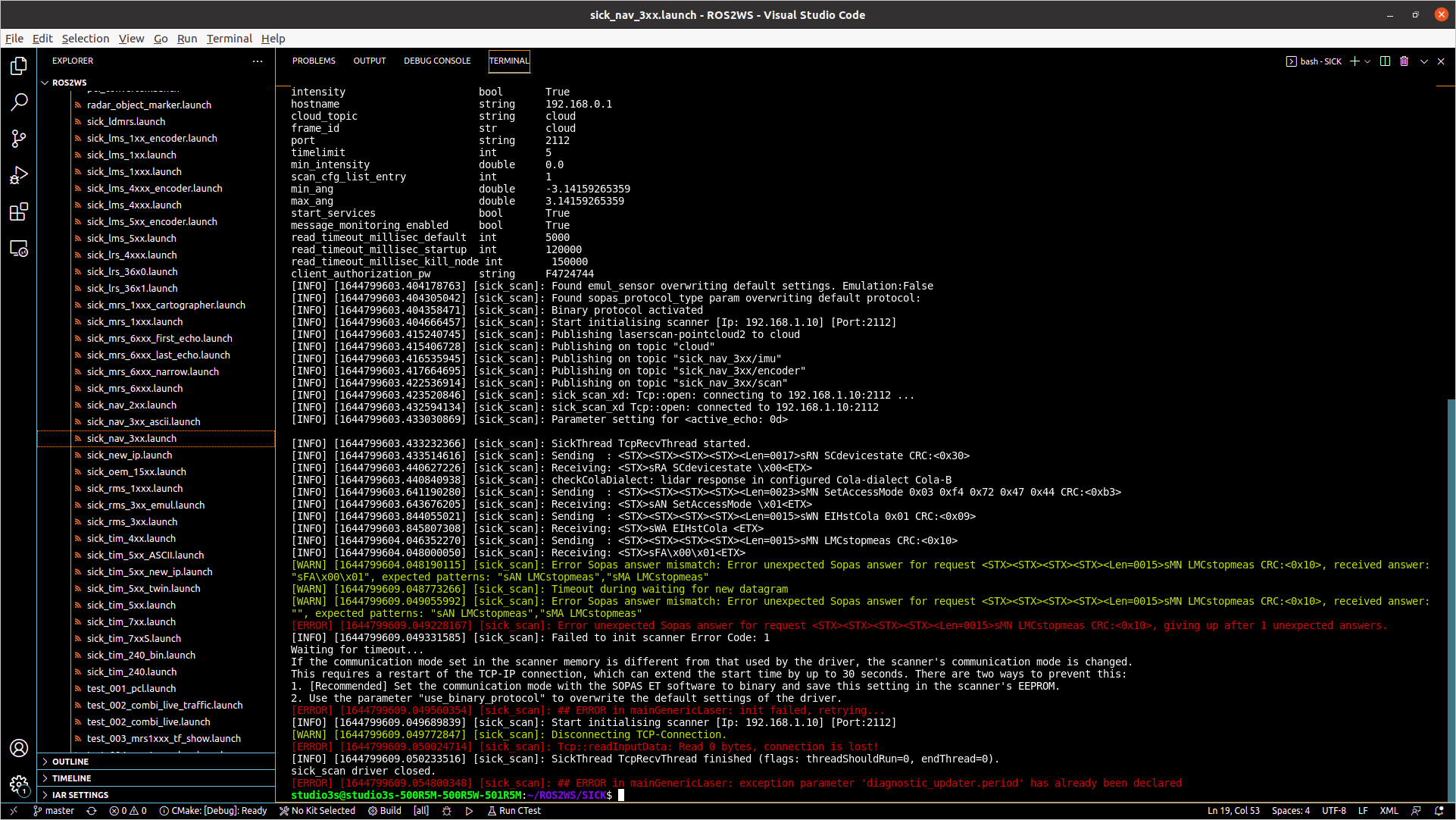 Unable to connect to NAV350 · Issue #20 · SICKAG/sick_scan_xd · GitHub