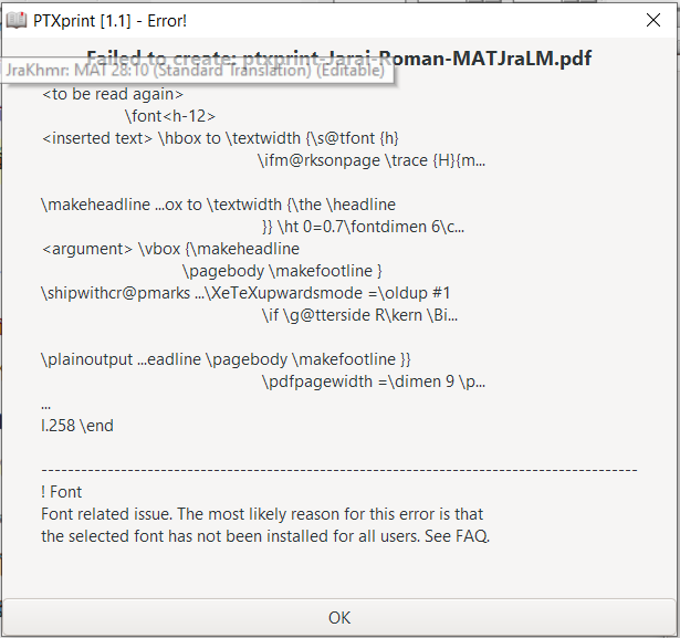 Font error with Manual Transcription project · Issue #195 · sillsdev/ptx2pdf · GitHub
