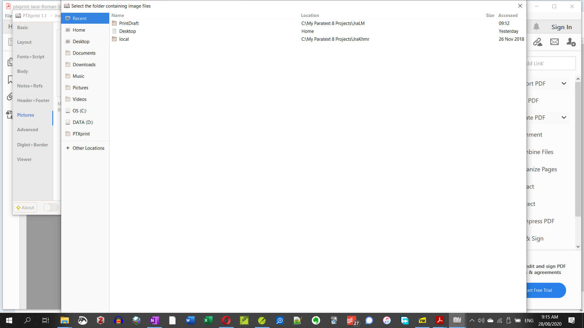 File/folder selection window extends below bottom of screen · Issue #199 · sillsdev/ptx2pdf · GitHub