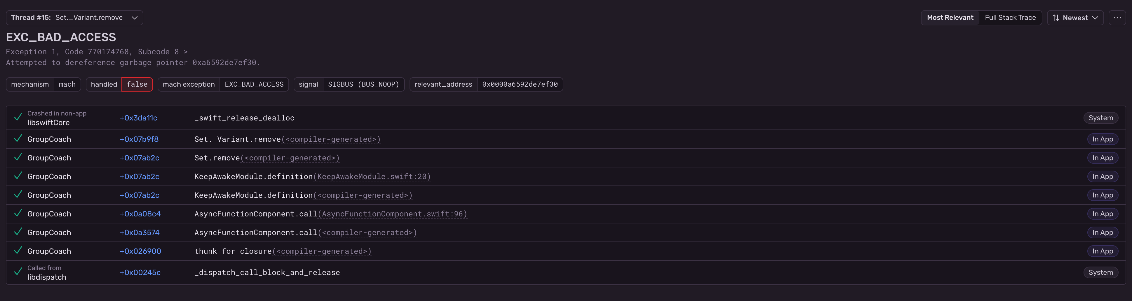 [expo-keep-awake][ios] Constant crashes / EXC_BAD_ACCESS / NSInvalidArgumentException · Issue ...