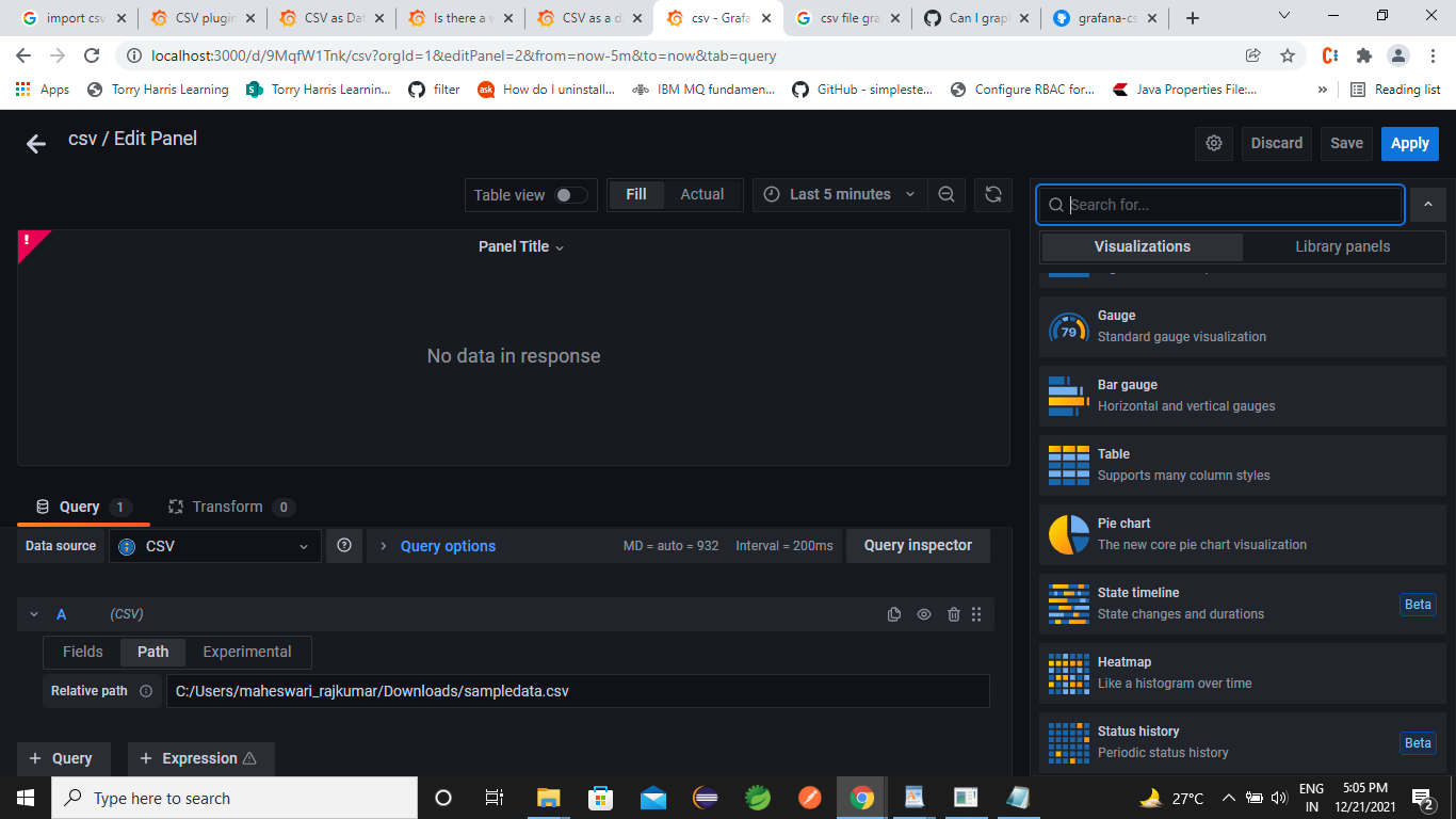 Can I Graph Stats Pulled In Via Csv · Grafana Grafana Csv Datasource · Discussion 142 · Github