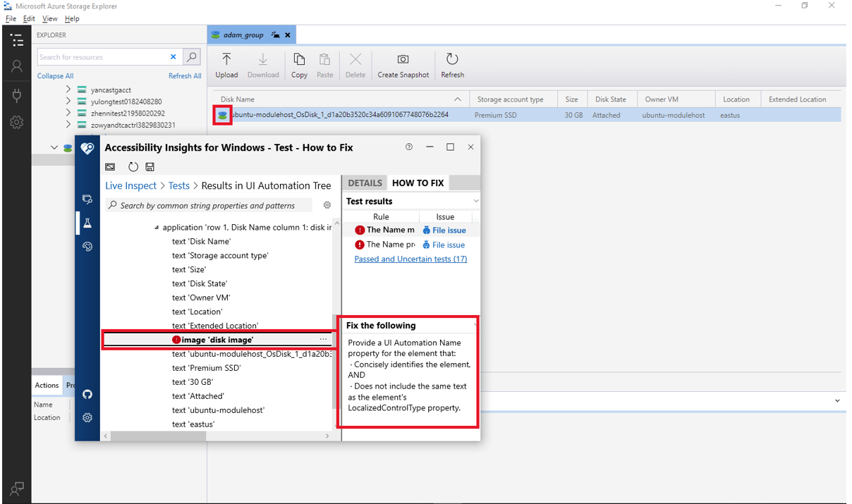 A11y Azure Tools Storage Explorer Diskinfotable Ai4d Storageexplorer Image Disk Image The