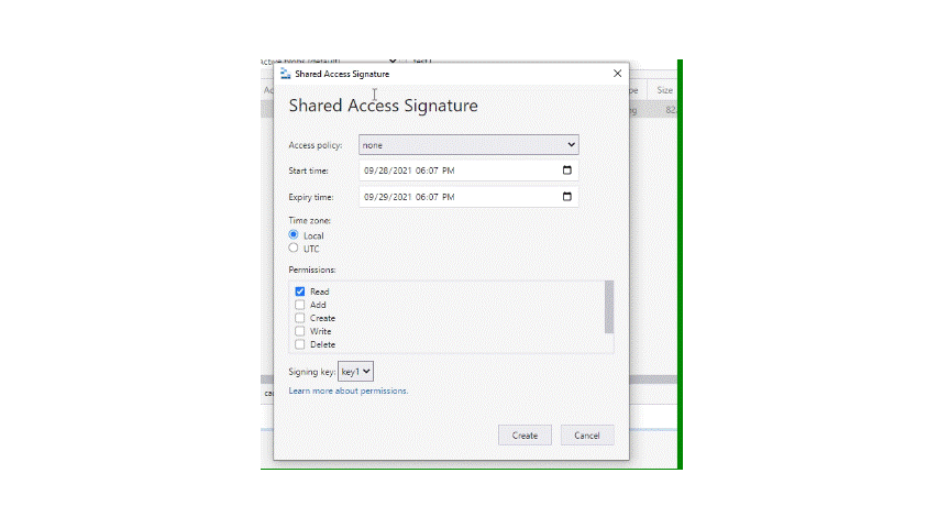 A11y Azure Tools Storage Explorer Get Shared Access Signature Usability No Status Message