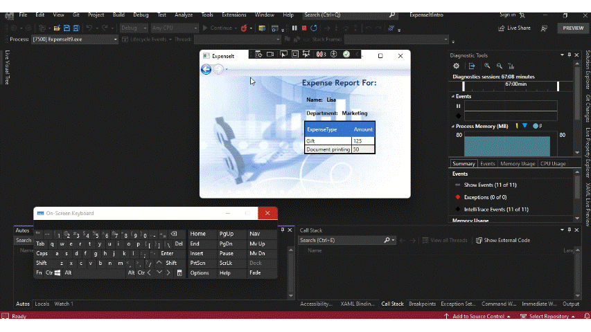 A11y Core Wpf Expenseitintro Expensereportfor Keyboard The Table