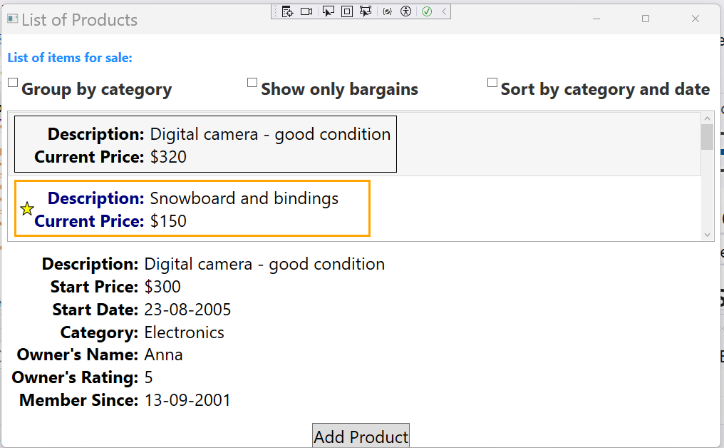 A11y_.NET Core_WPF_DatabindingDemo_ListofProducts_Resize: In 200% zoom ... A11y_.NET Core_WPF_DatabindingDemo_ListofProducts_Resize: In 200% zoom ...