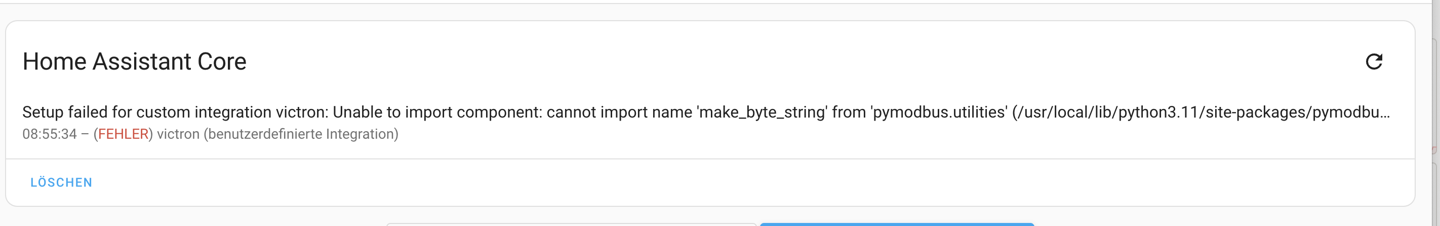 Setup Failed after installing Homeassistant 2023.7.1 · Issue #97 ...