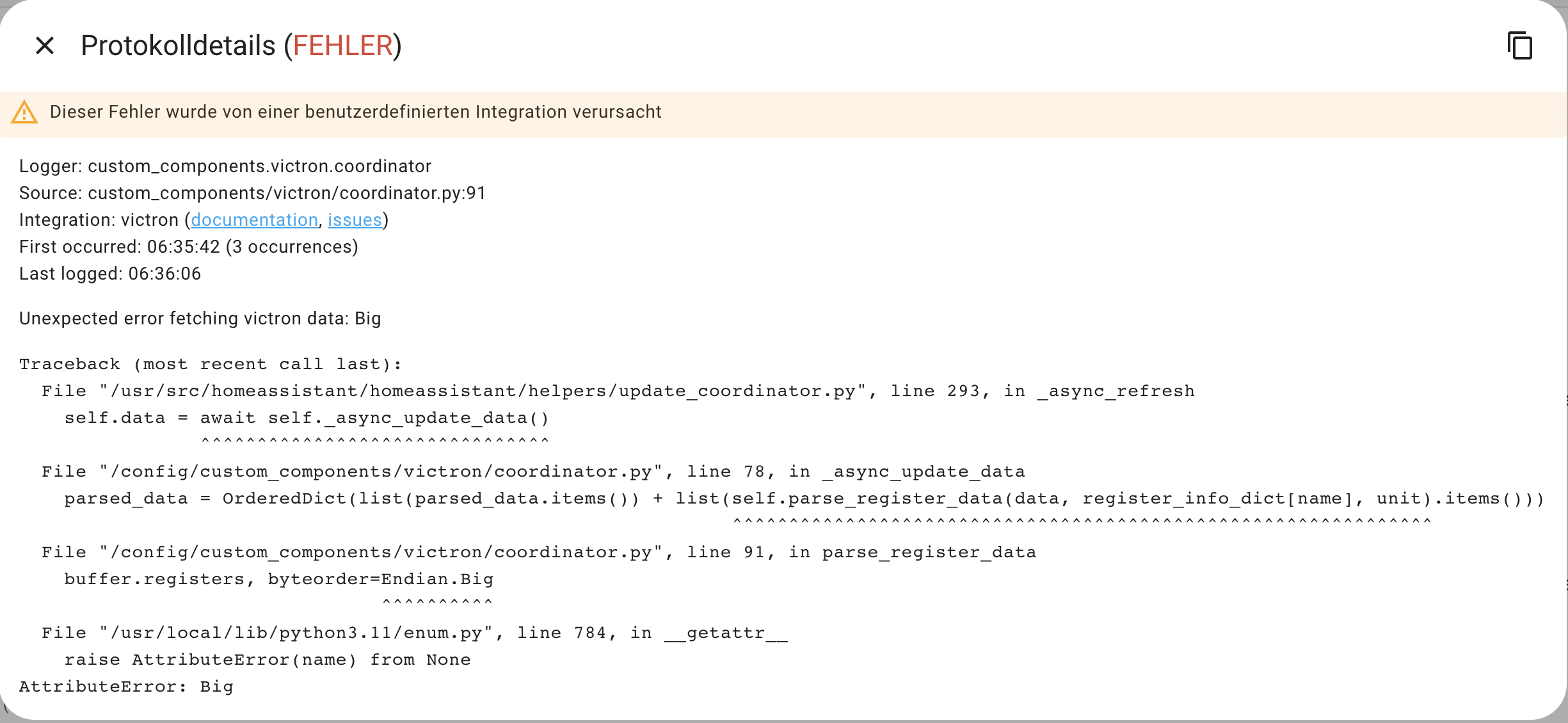 Integration Broken After Update To 2023 9 1 · Issue 122 · Sfstar Hass Victron · Github