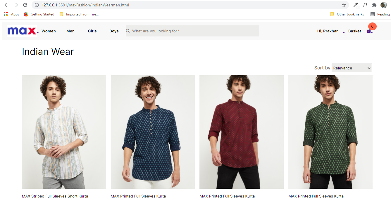 Github Arai5563 Max Fashion This Project Is Made During The