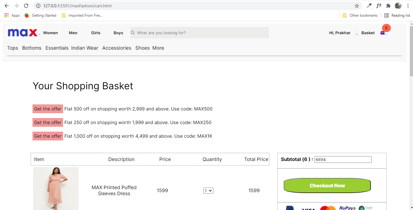 GitHub - arai5563/Max-Fashion: This project is made during the ...